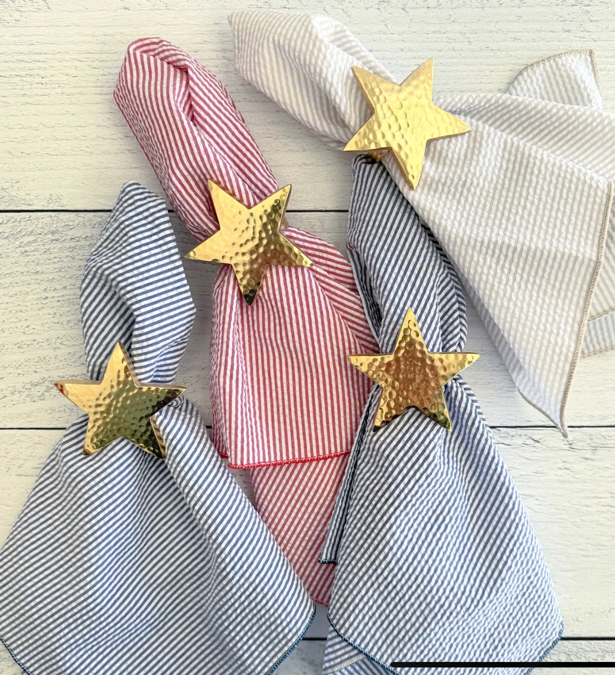 D&A Gold Star Napkin Rings Set of 4 | QUIRK Cape May